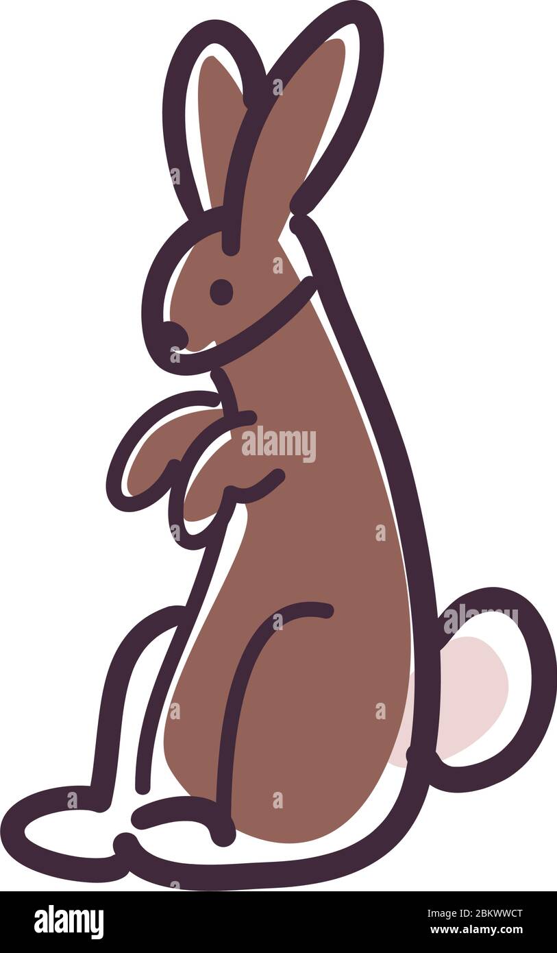 rabbit cartoon flat style icon design, Animal zoo and life theme Vector ...