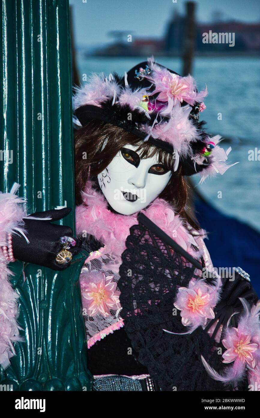 Costumed Reveler of the Carnival of Venice Stock Photo - Alamy