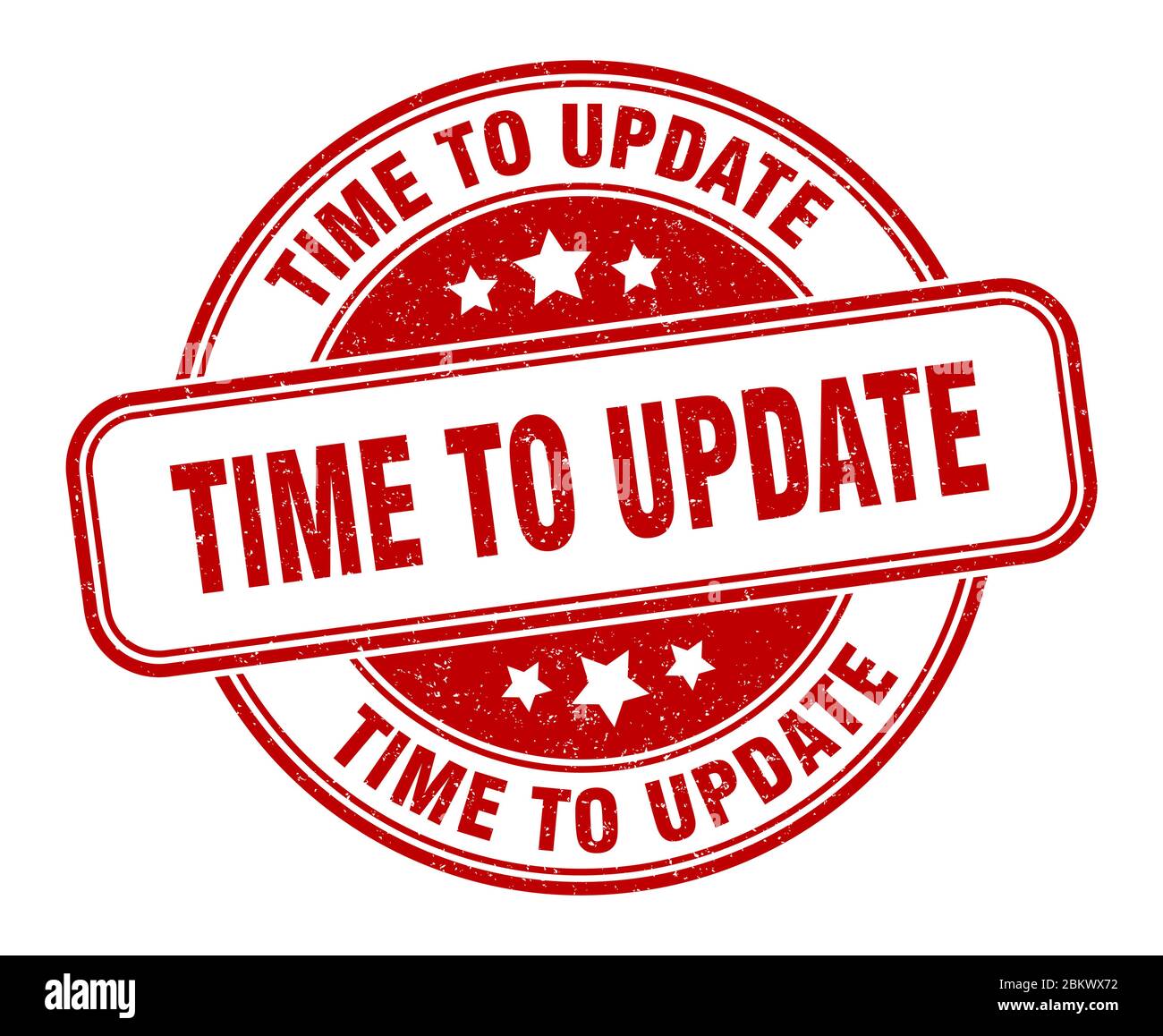 time to update stamp. time to update round grunge sign. label Stock ...