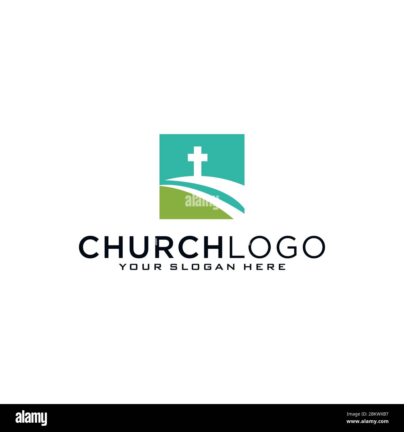 Church logo. Christian symbols. The Cross of Jesus, the fire of the ...