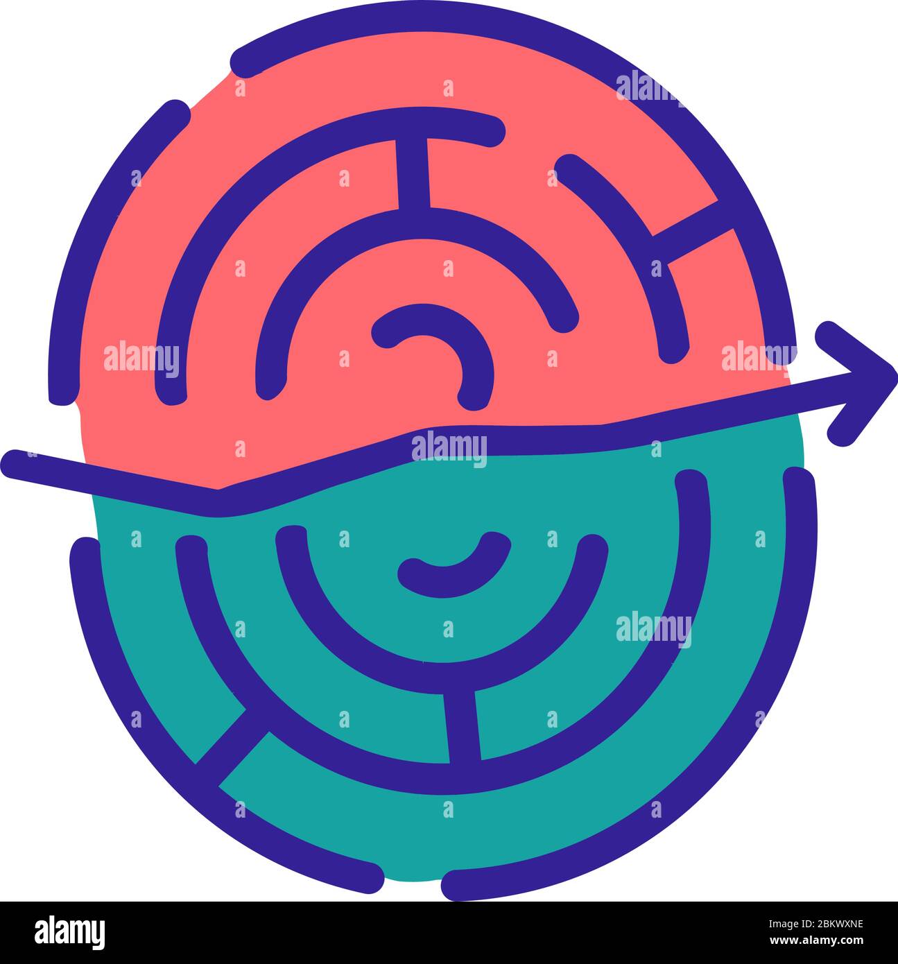 direction to right side of puzzle icon vector outline illustration ...