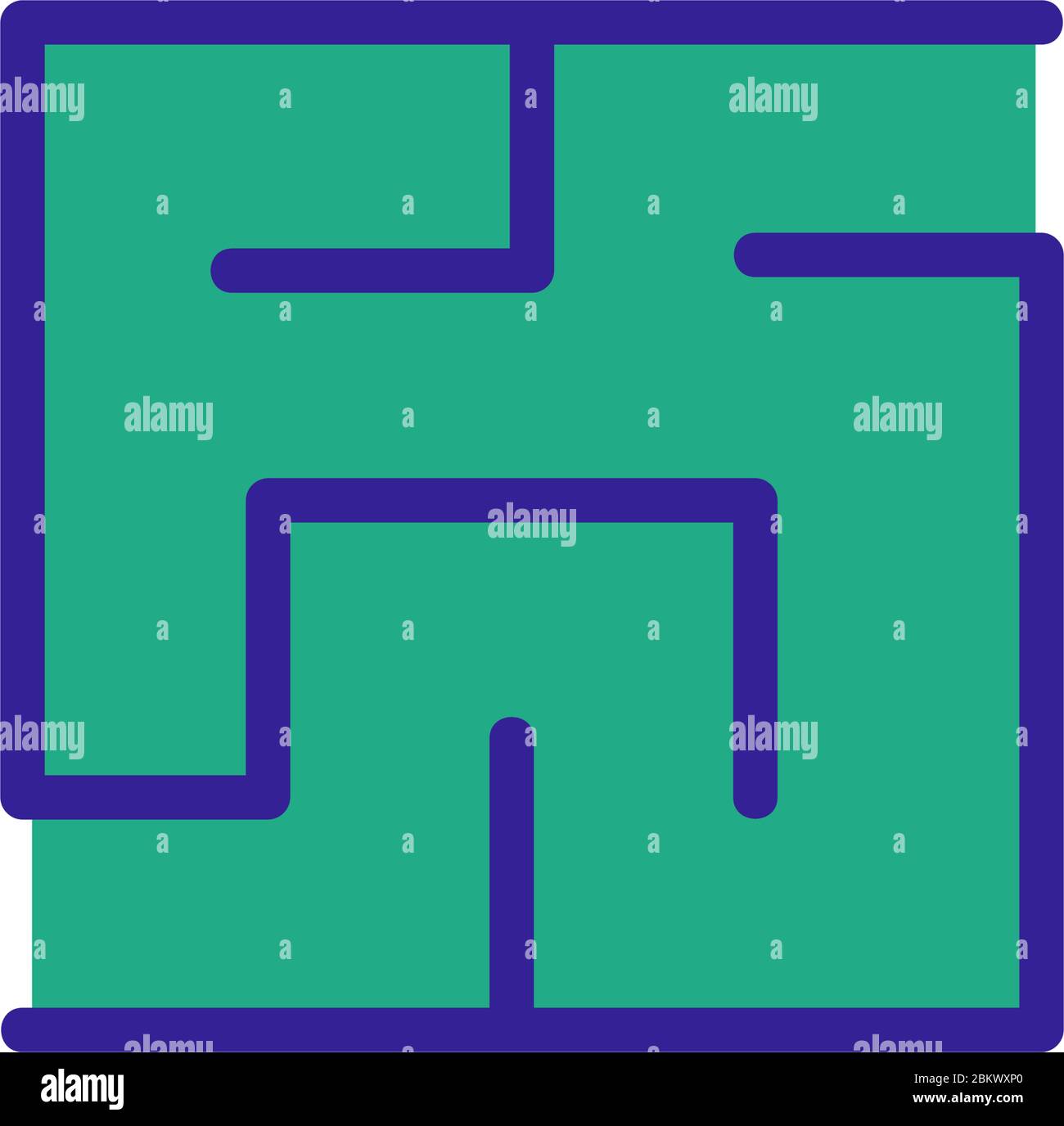 square puzzle icon vector outline illustration Stock Vector Image & Art ...