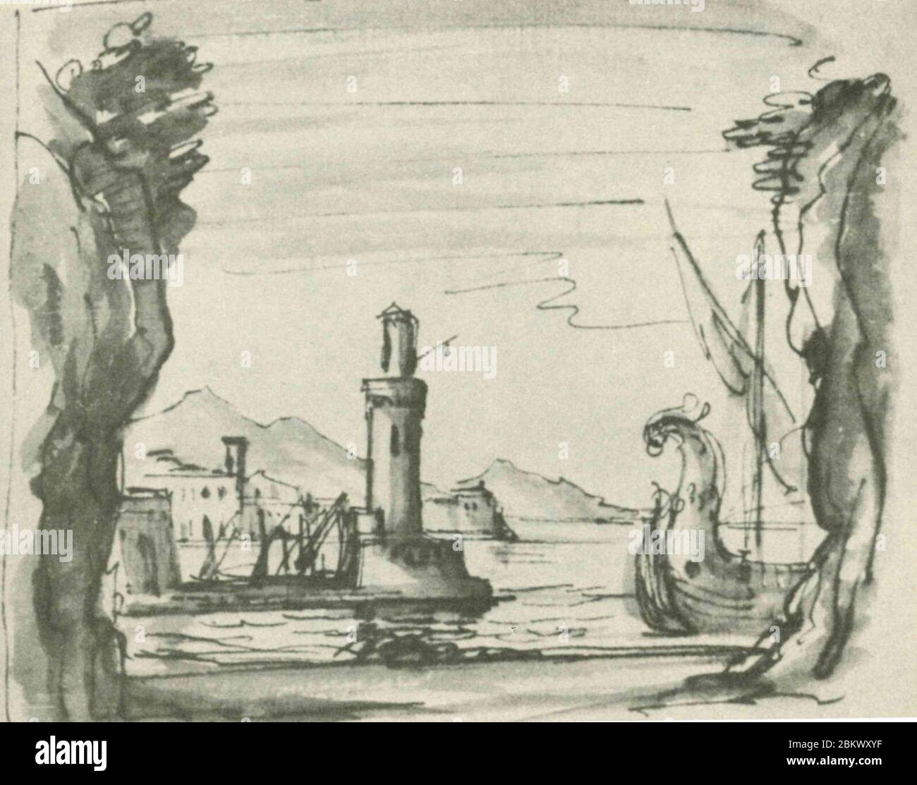 Ifigenia in Aulide - Act I (poss. by Domenico Scarlatti) stage design ...