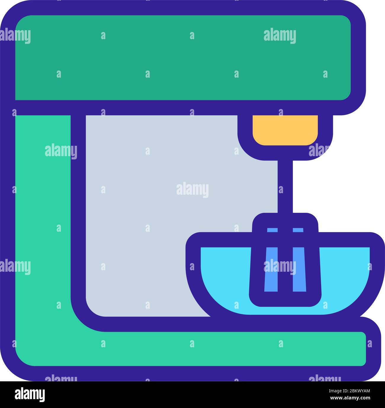planetary mixer with small bowl icon vector outline illustration Stock ...