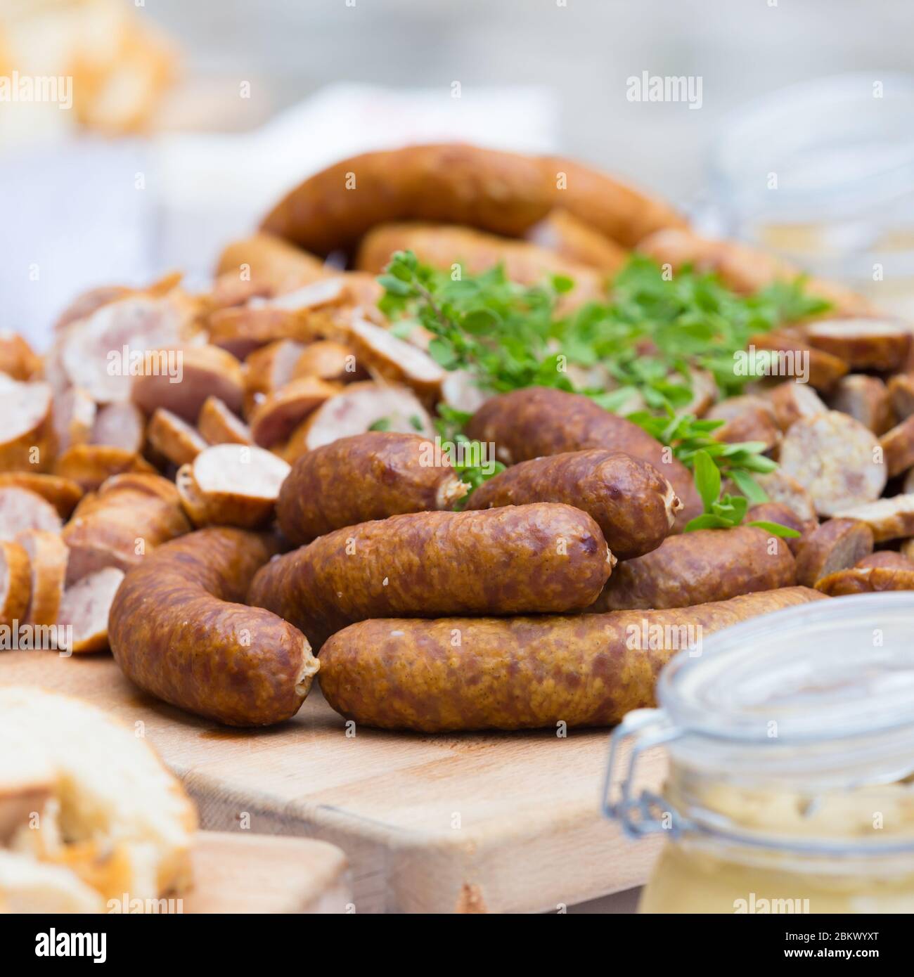 Smoked dry sausage cold cuts Stock Photo - Alamy