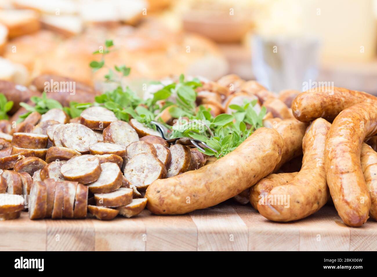 Smoked dry sausage cold cuts Stock Photo - Alamy