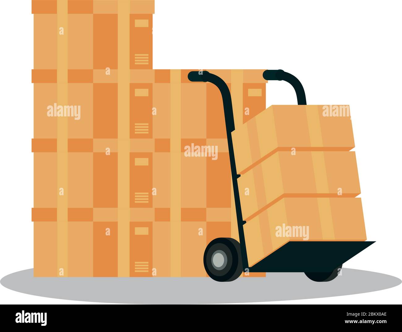 cart with boxes carton delivery service Stock Vector Image & Art - Alamy