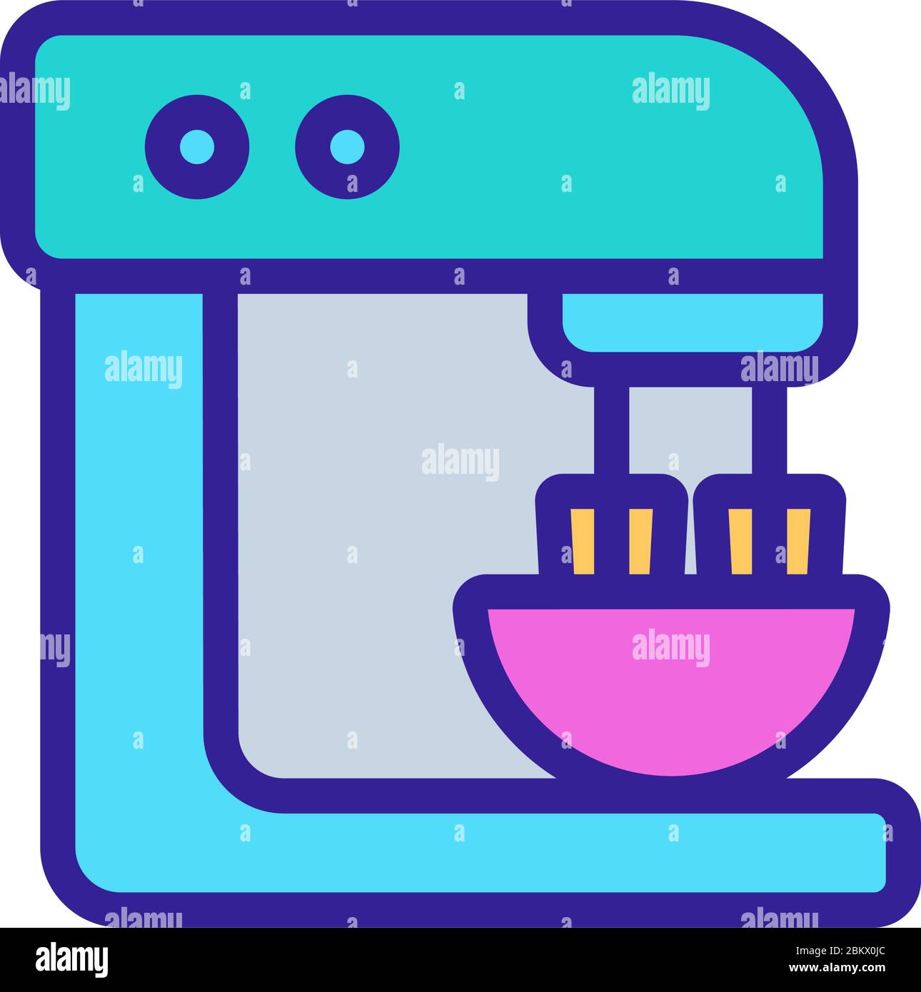 two nozzle planetary mixer icon vector outline illustration Stock ...