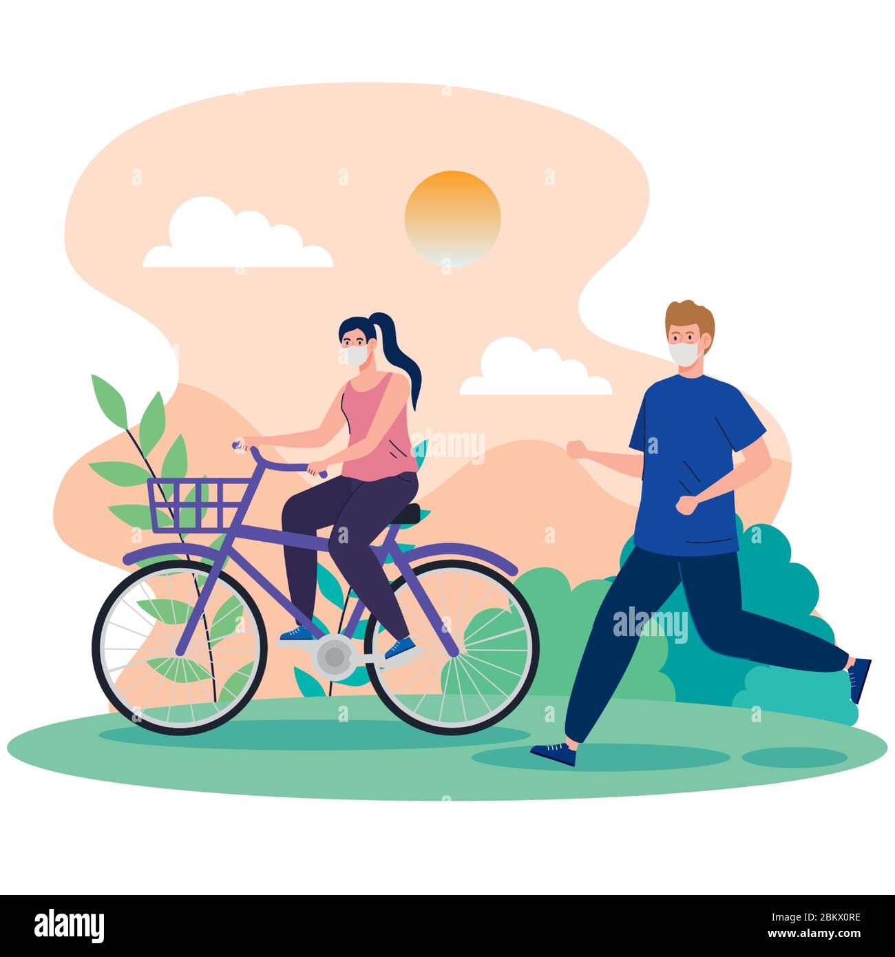 Male mask exercise Stock Vector Images - Alamy