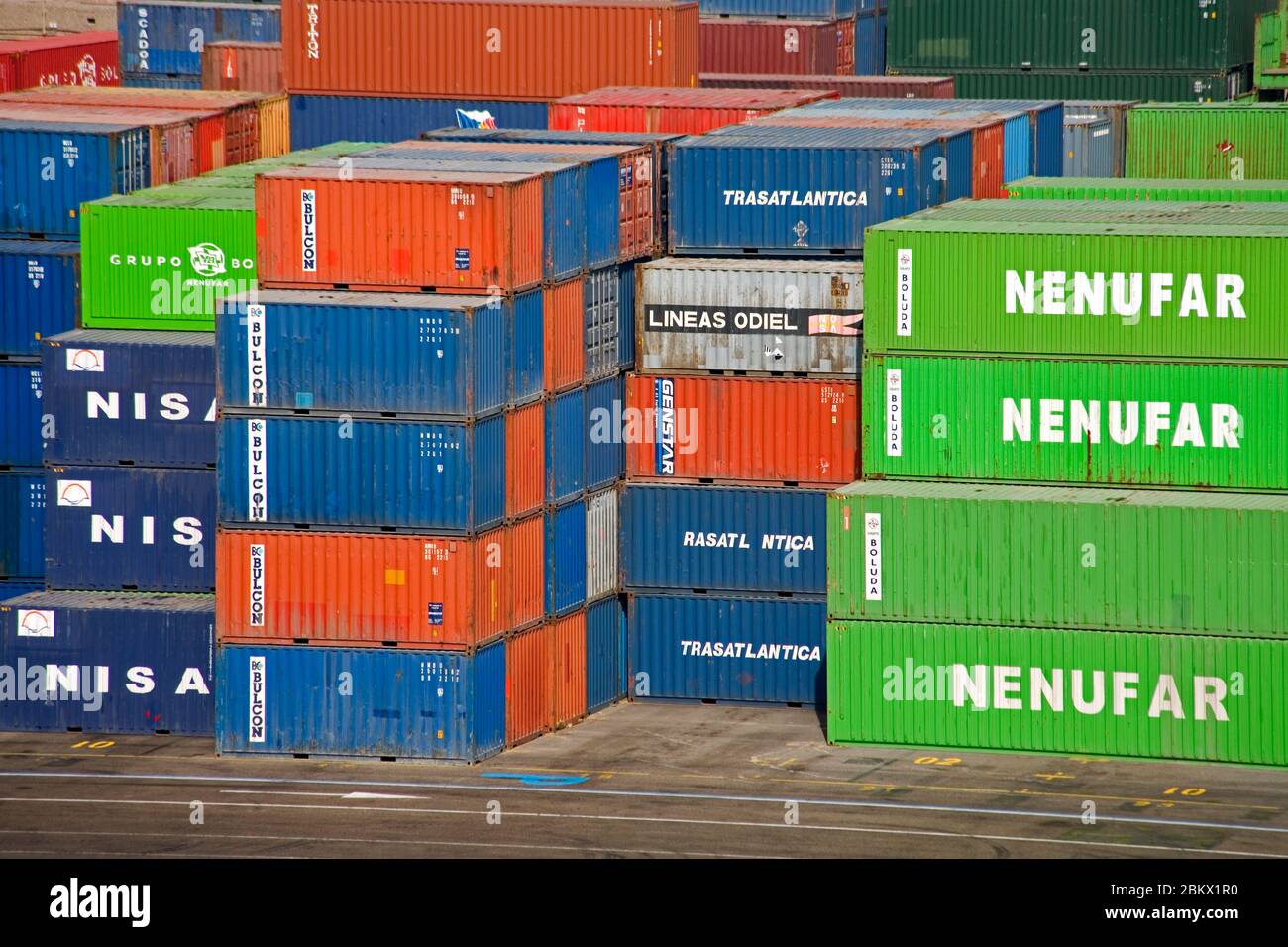 Container Terminal, Port of Barcelona, Spain Stock Photo - Alamy