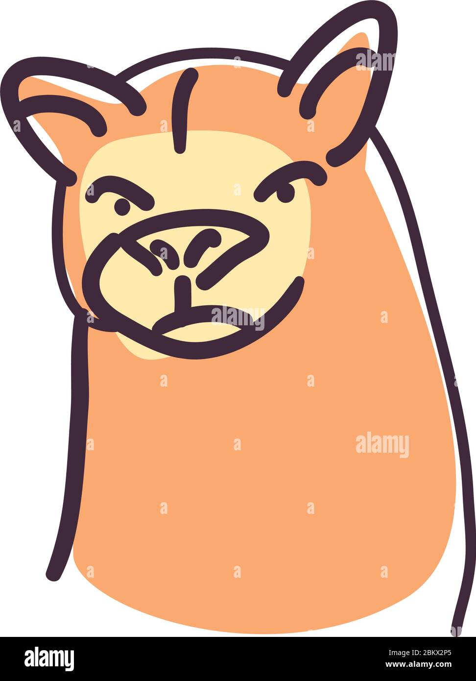 camel cartoon flat style icon design, Animal zoo and life theme Vector ...
