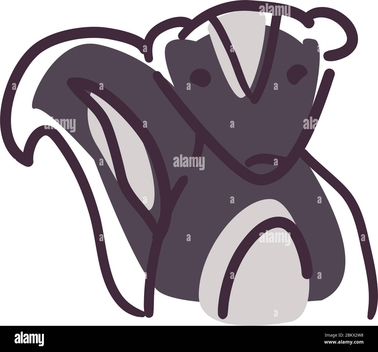 skunk cartoon flat style icon design, Animal zoo and life theme Vector ...