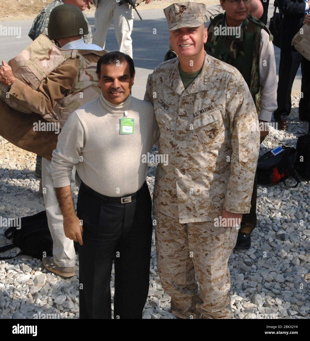 Ijaz with Gen. Jones, Bagram Air Base, October 2006 Stock Photo - Alamy