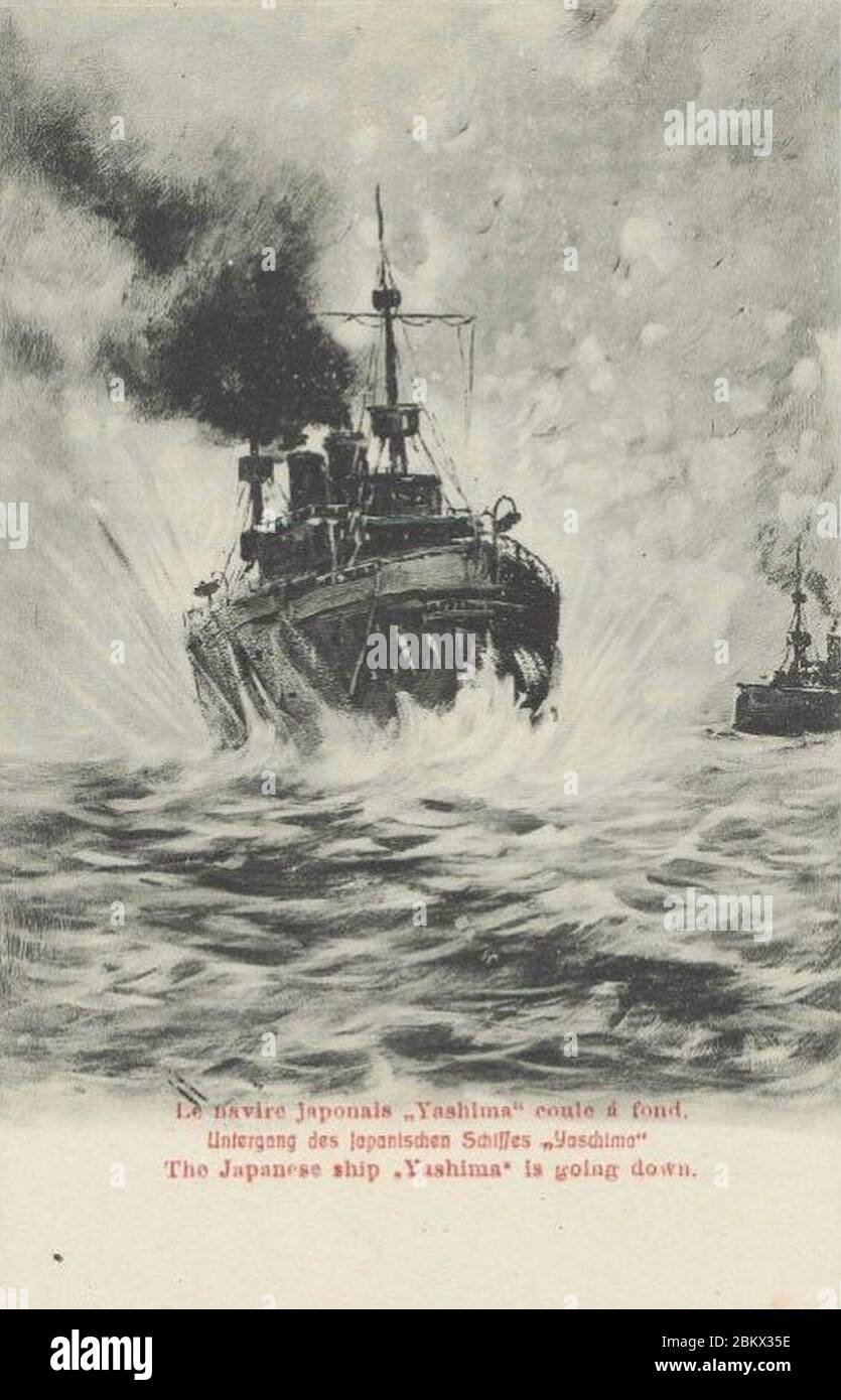 IJN Yashima sinking Stock Photo - Alamy