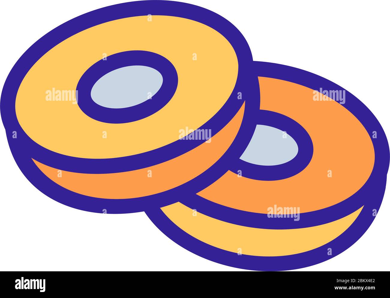 two glazed donuts icon vector outline illustration Stock Vector Image ...