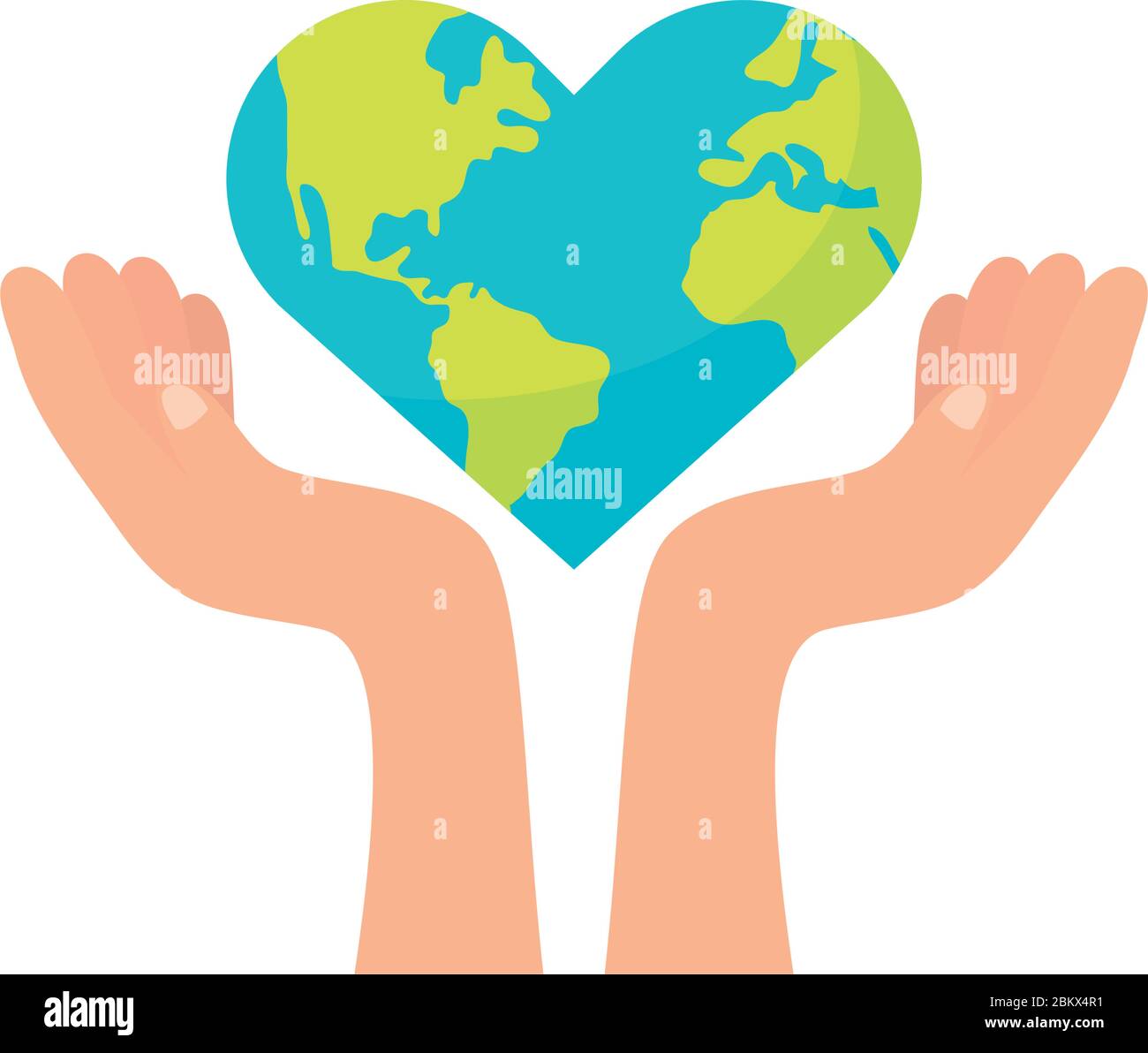 hands lifting world planet earth with heart shape Stock Vector Image ...