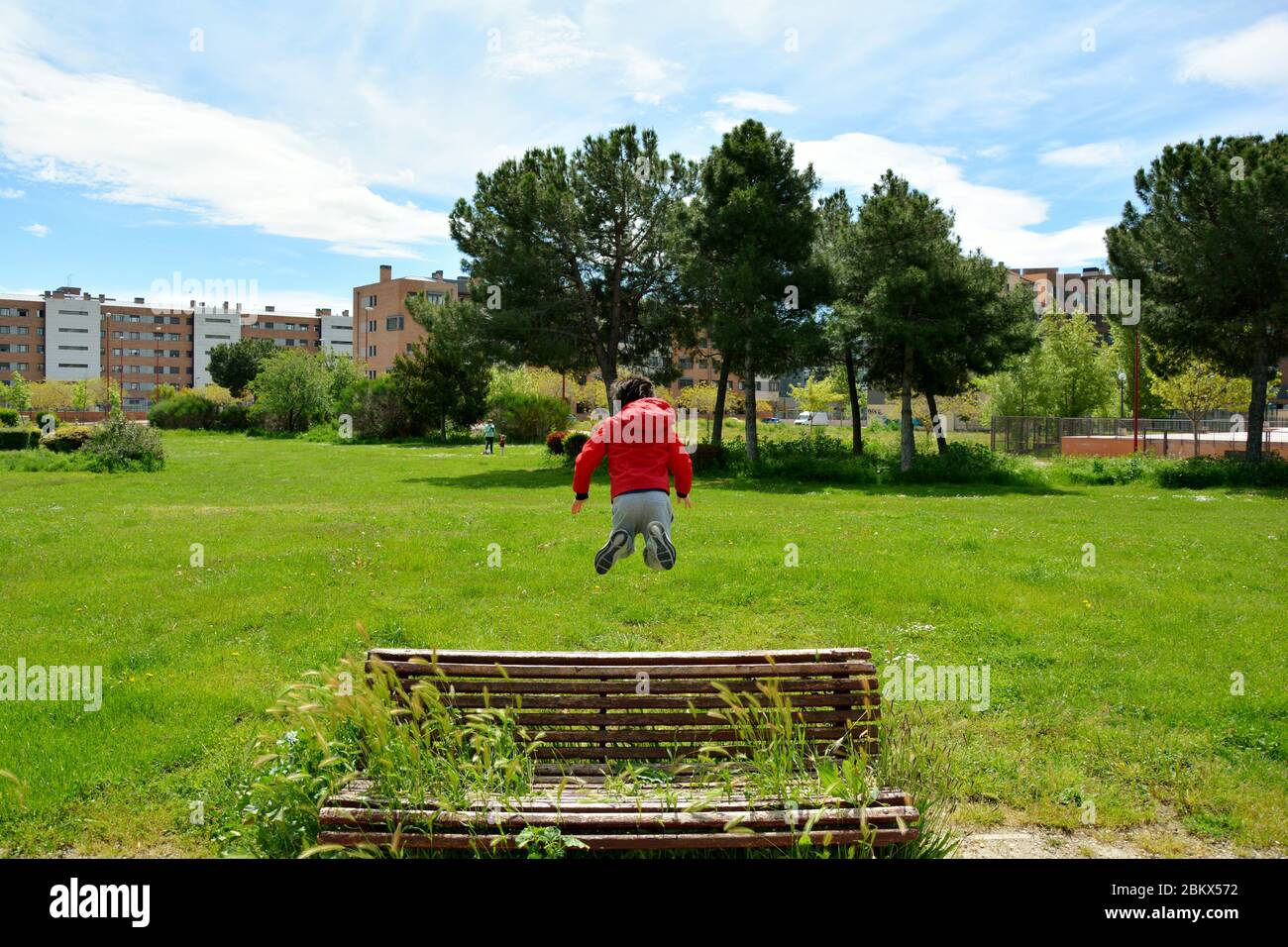 Jumping boy forest hi-res stock photography and images - Alamy