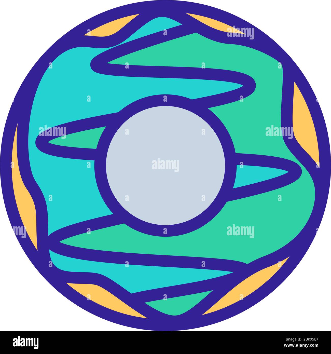 coconut icing donut side view icon vector outline illustration Stock ...