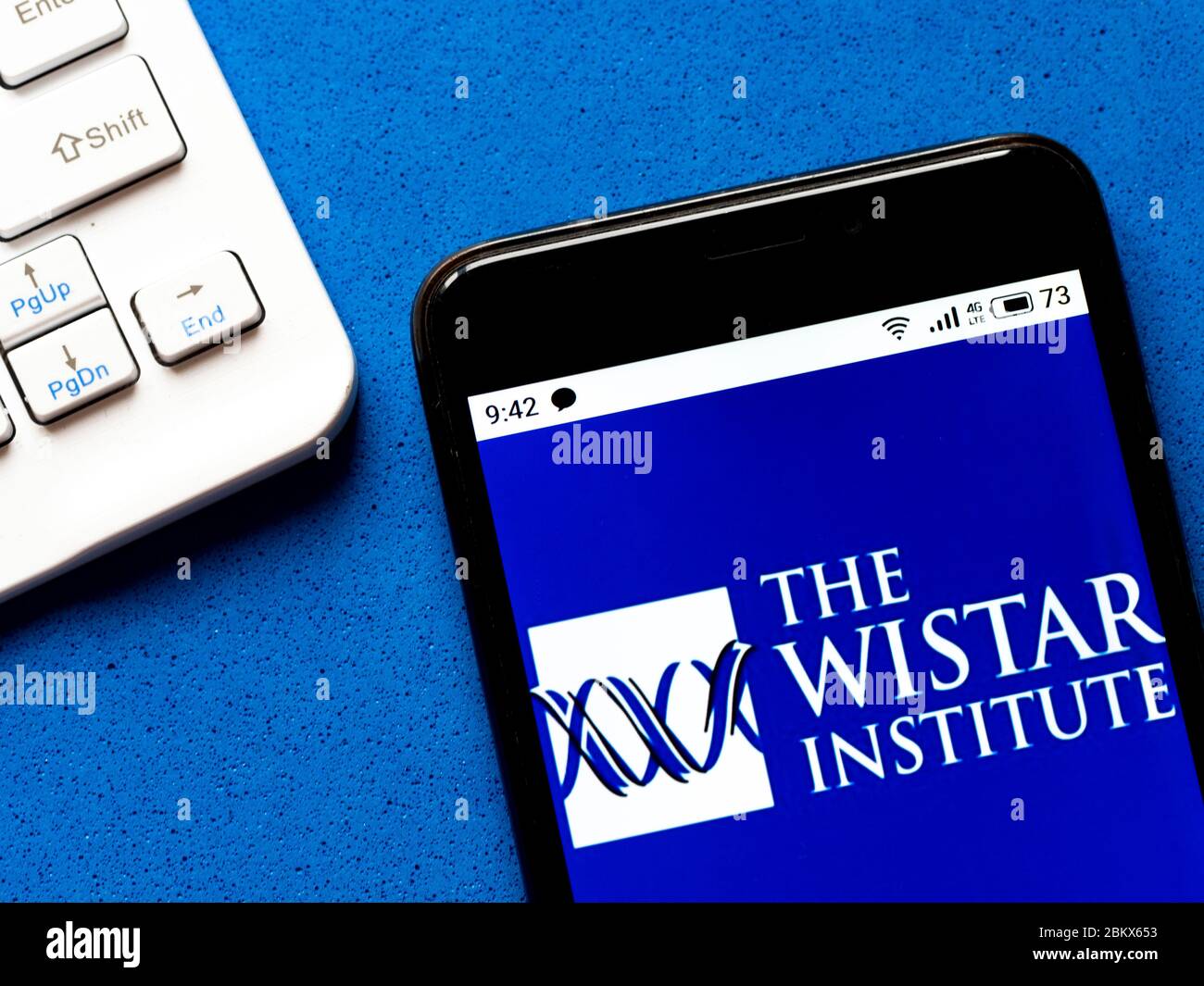 In this photo illustration The Wistar Institute logo seen displayed on a smartphone Stock Photo ...