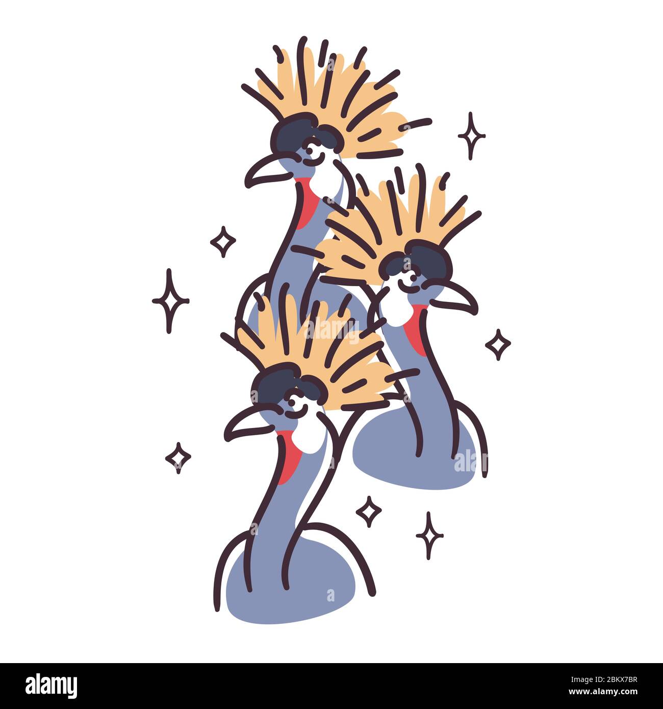 crane birds cartoons design, Animals feather wildlife and beak theme ...