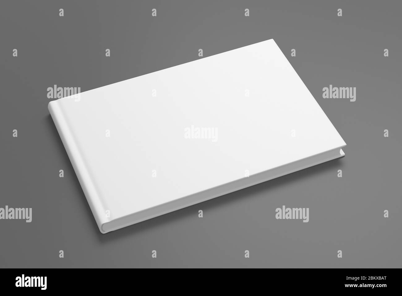 Blank horizontal book cover mock up on gray background. Side view Stock ...