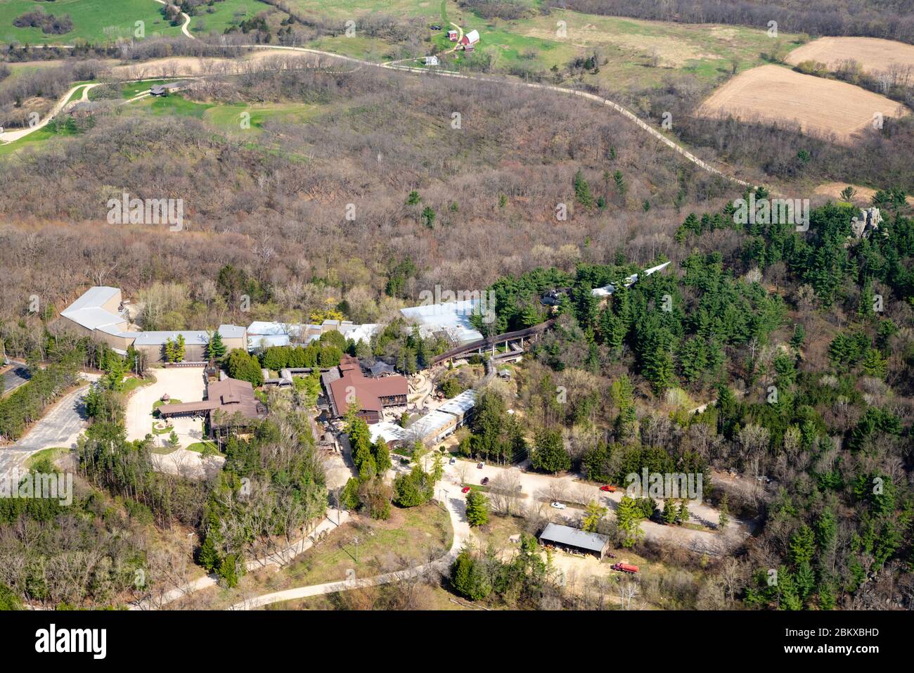 Aerial photograph of House on the Rock, a tourist attraction near ...