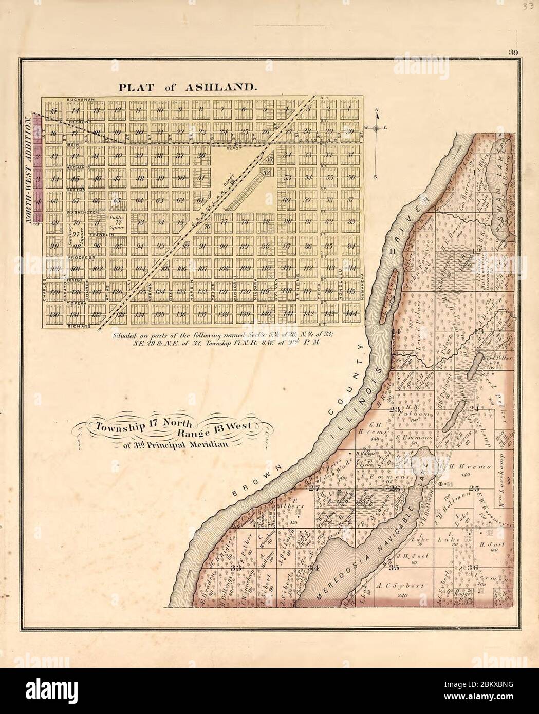 Illustrated atlas map of Cass County, Illinois - carefully compiled ...