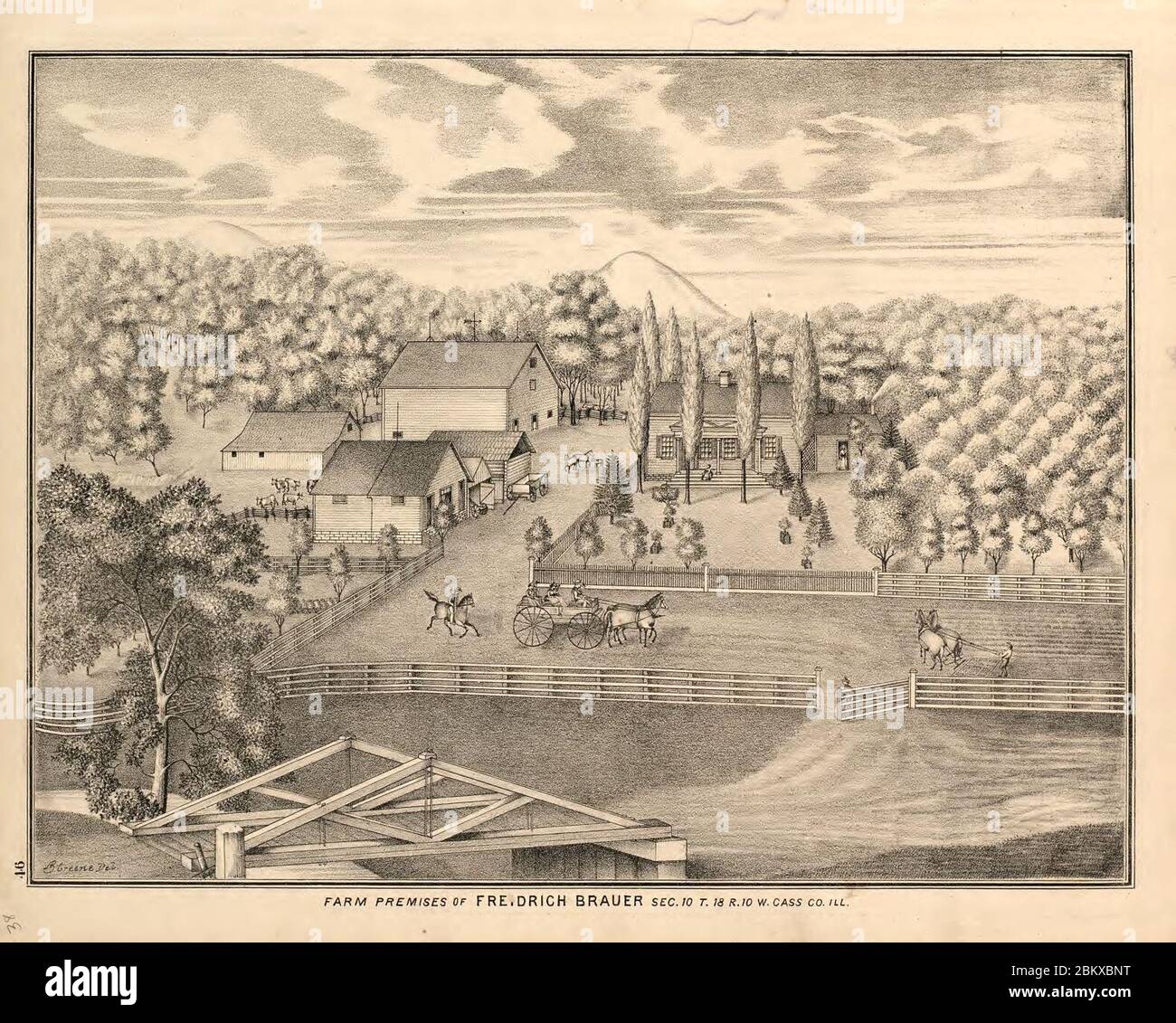 Illustrated atlas map of Cass County, Illinois - carefully compiled ...