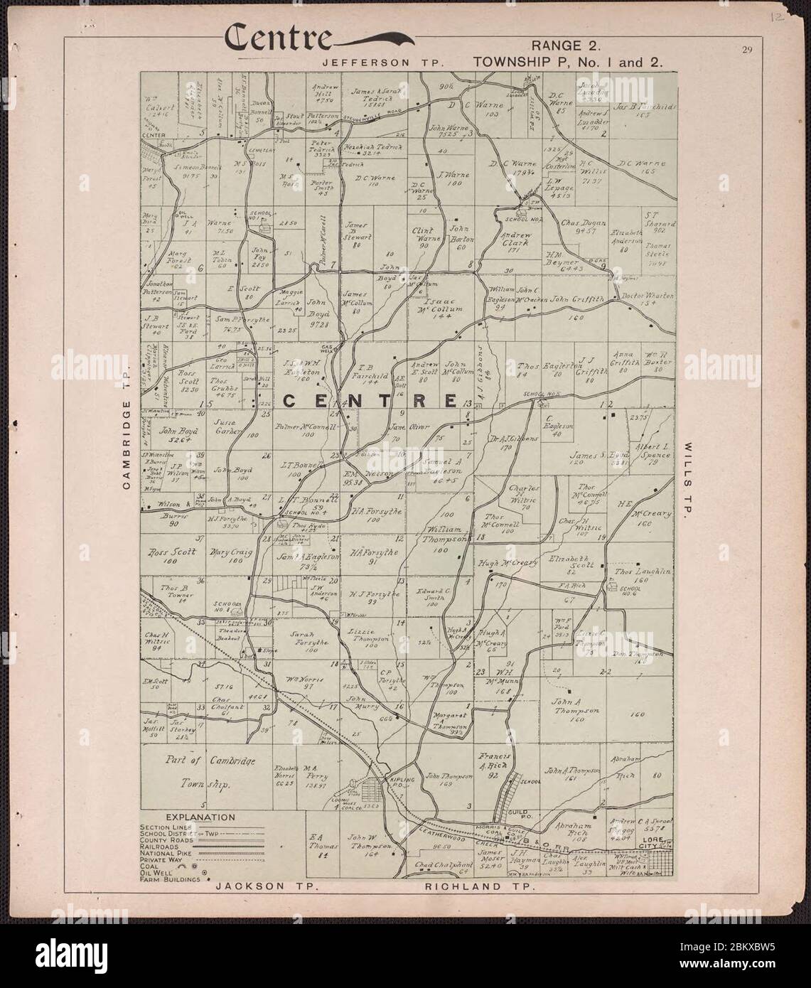 Illustrated atlas of Guernsey County, Ohio Stock Photo - Alamy