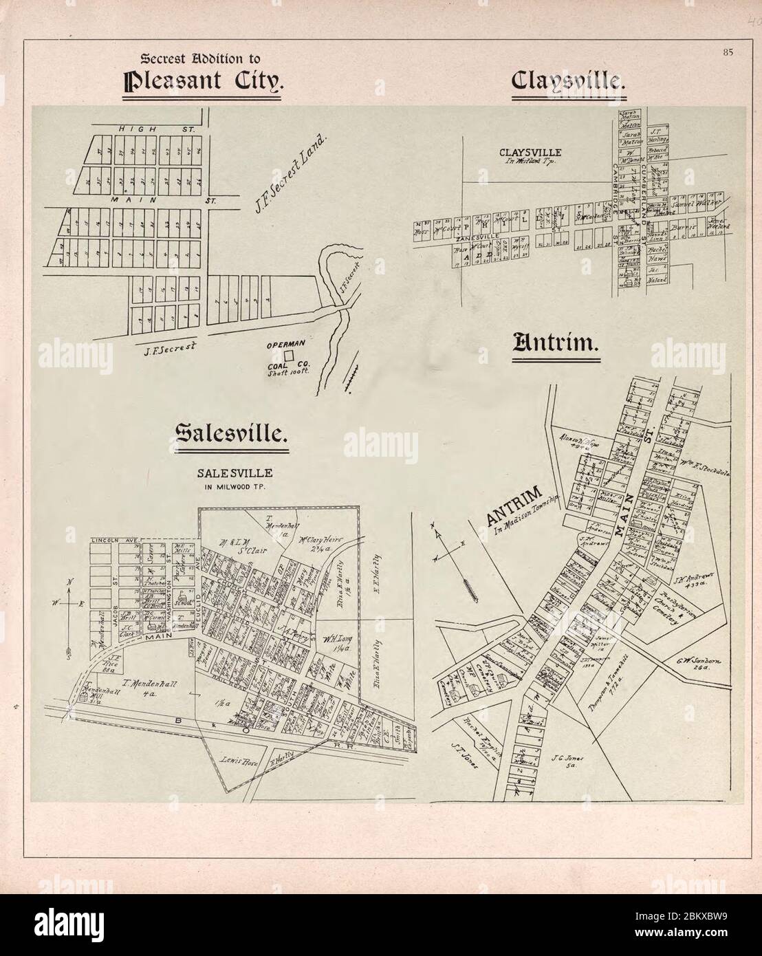 Illustrated atlas of Guernsey County, Ohio Stock Photo - Alamy