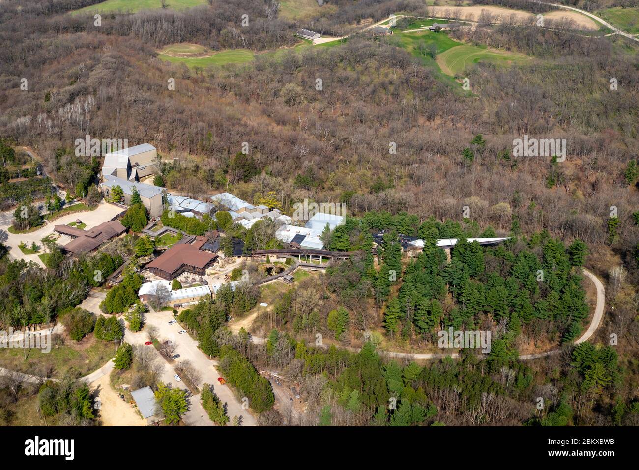 Aerial photograph of House on the Rock, a tourist attraction near ...