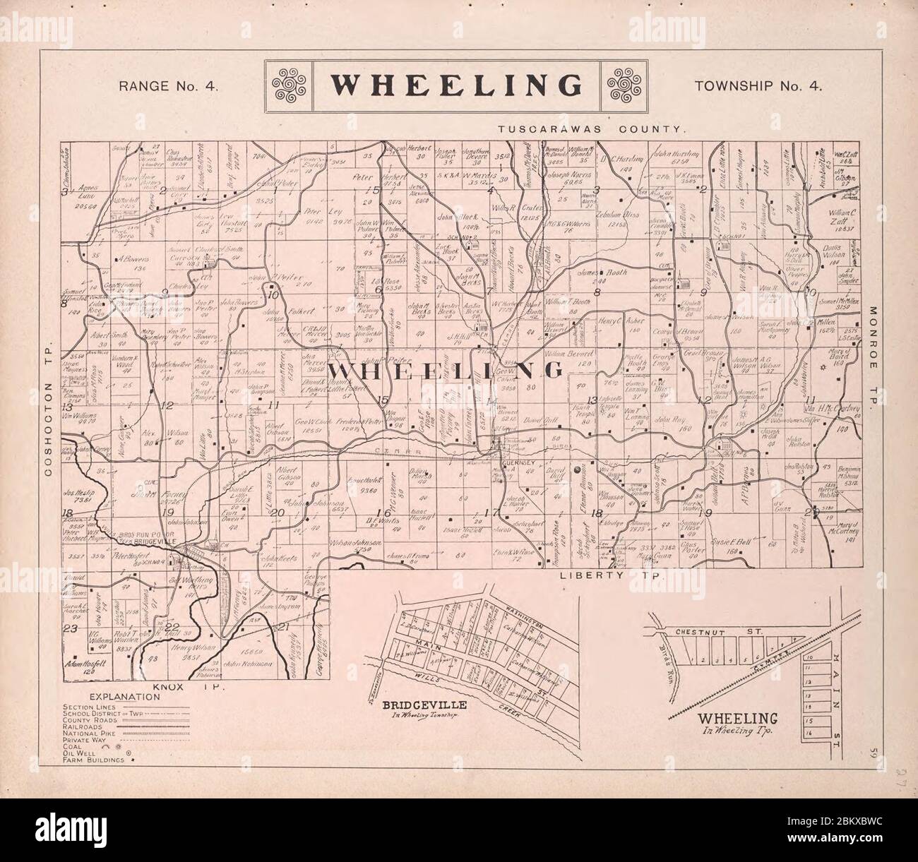 Illustrated atlas of Guernsey County, Ohio Stock Photo - Alamy