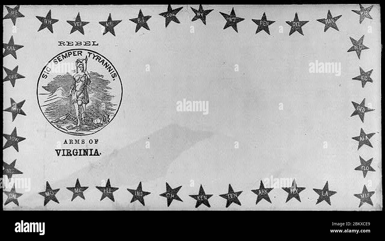 Illustrated Civil War ‘Union Envelopes‘)- Rebel arms of Virginia Stock ...