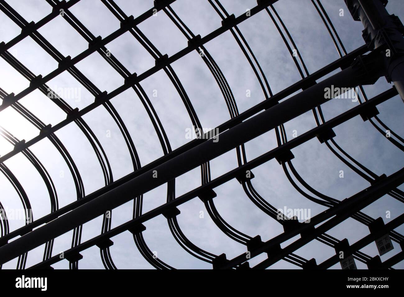 Abstract background material photo that many power lines are connected ...