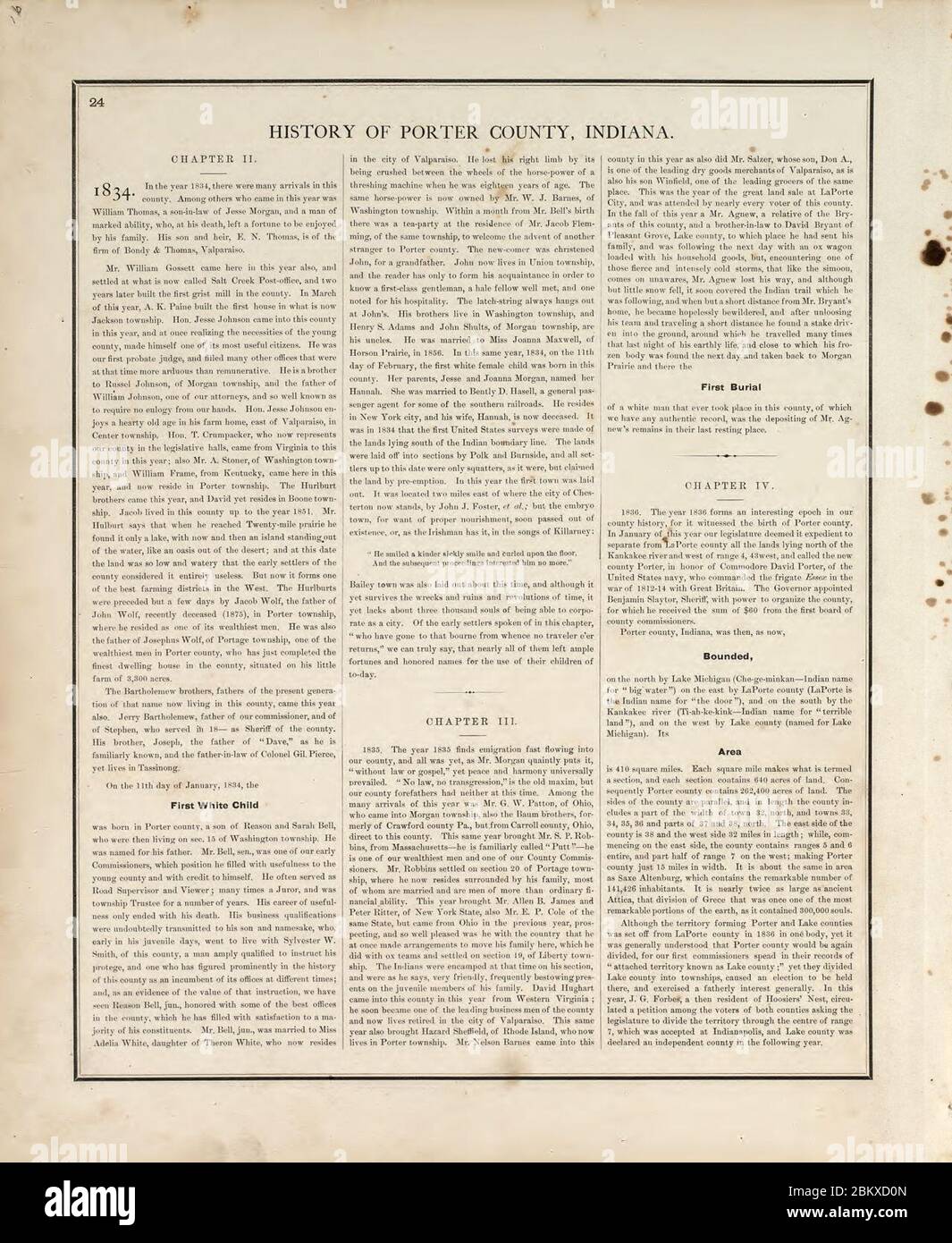 Illustrated historical atlas of Porter County, Indiana Stock Photo - Alamy