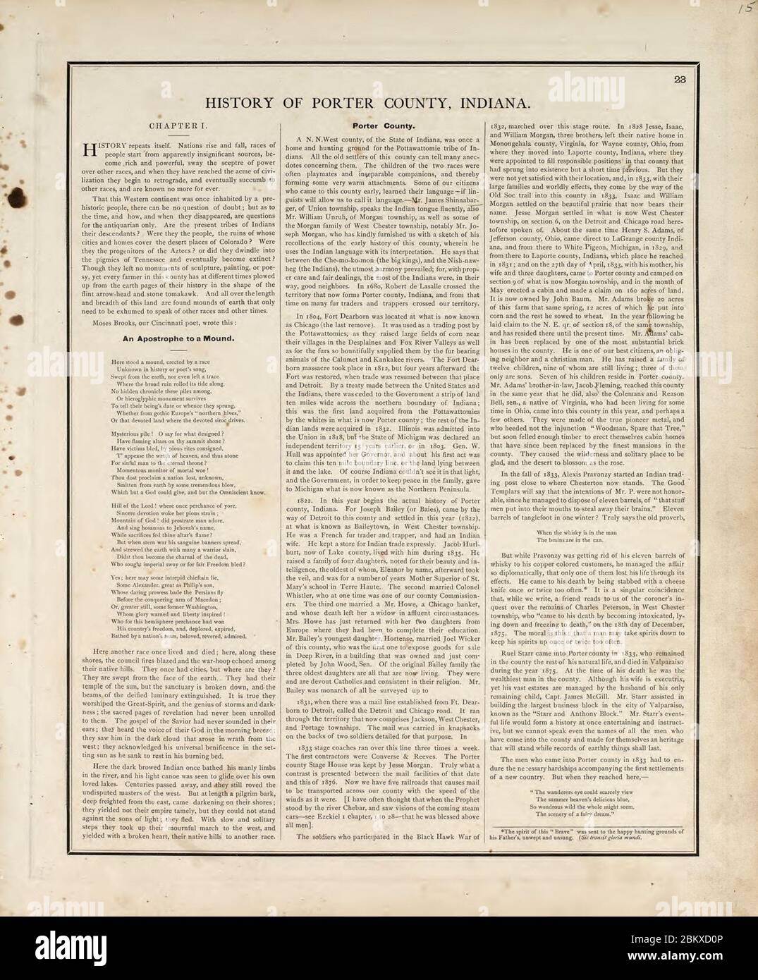 Illustrated historical atlas of Porter County, Indiana Stock Photo - Alamy