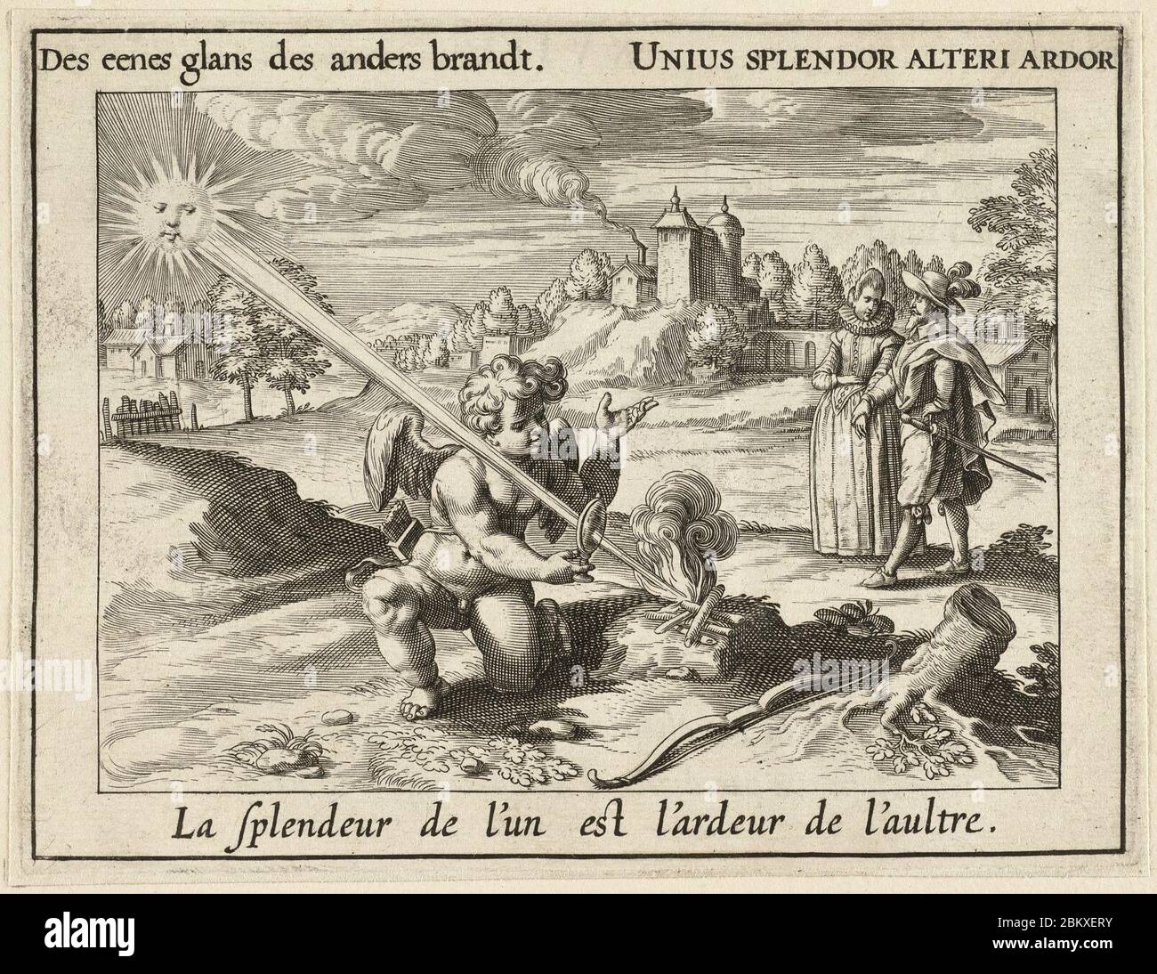 Illustratie uit P.C. Hooft Emblemata amatoria Stock Photo - Alamy