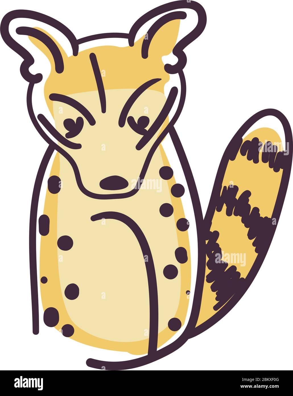 genet cat cartoon flat style icon design, Animal zoo and life theme ...