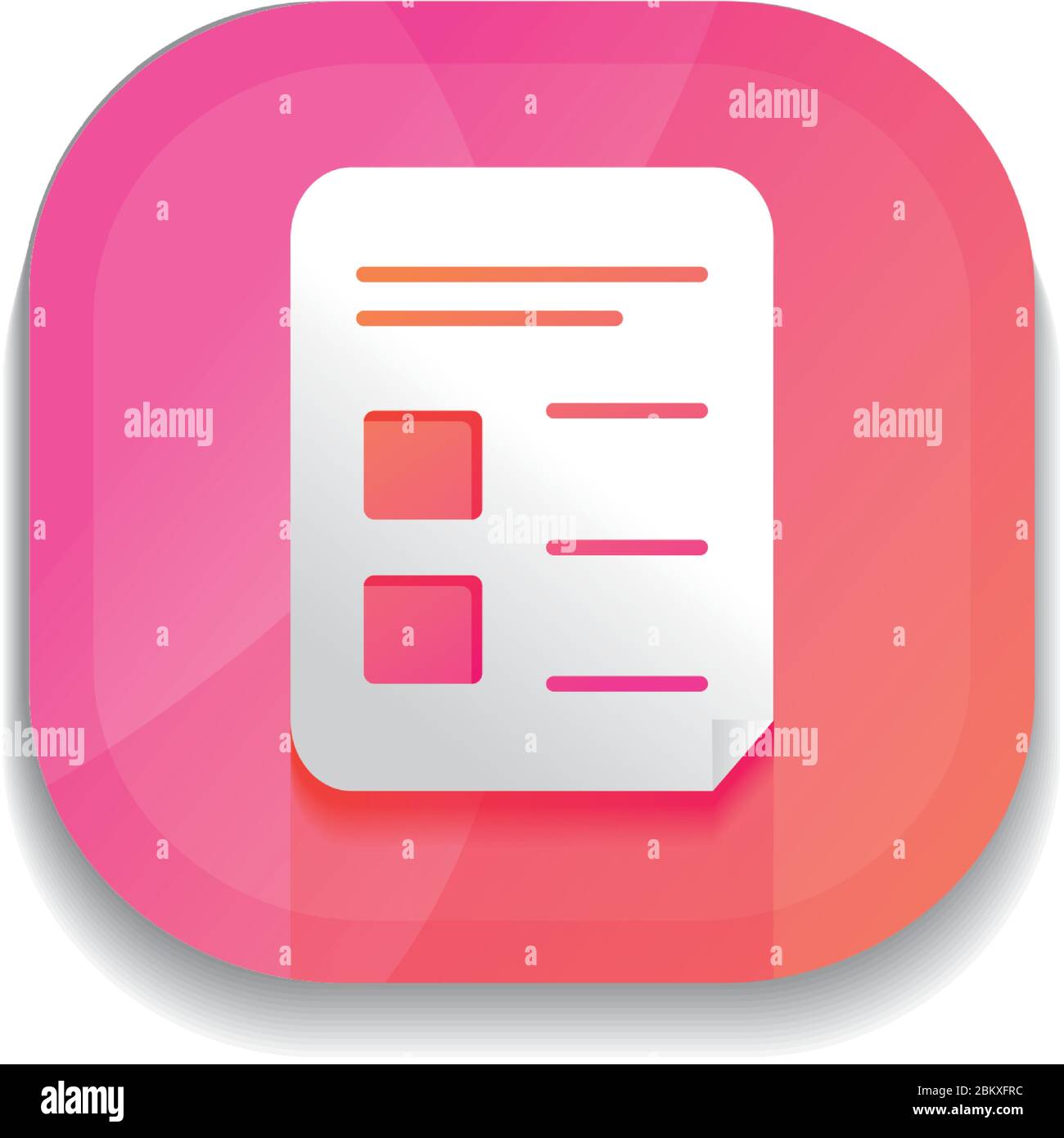 mobile app buttons concept, checklist icon over white background ...