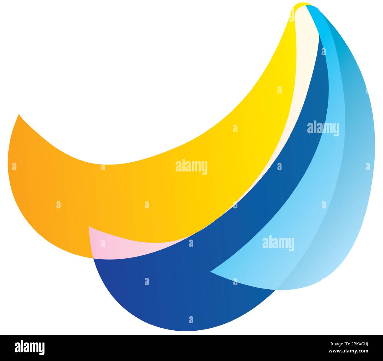 Abstract half moons shapes gradient style icon design, Logo brand and ...