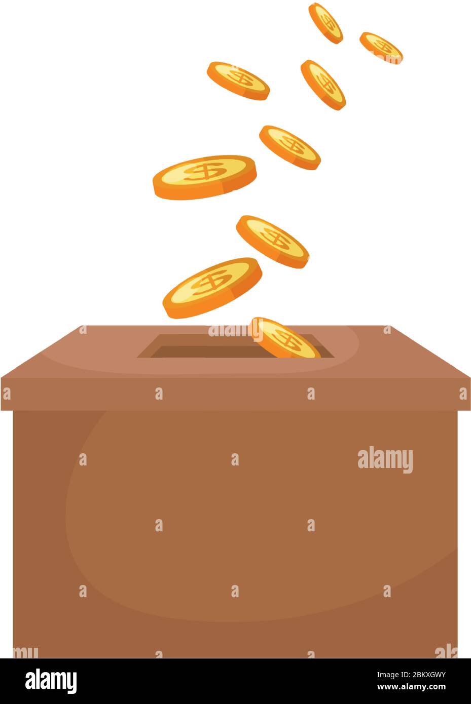 charity donation box with coins Stock Vector Image & Art - Alamy