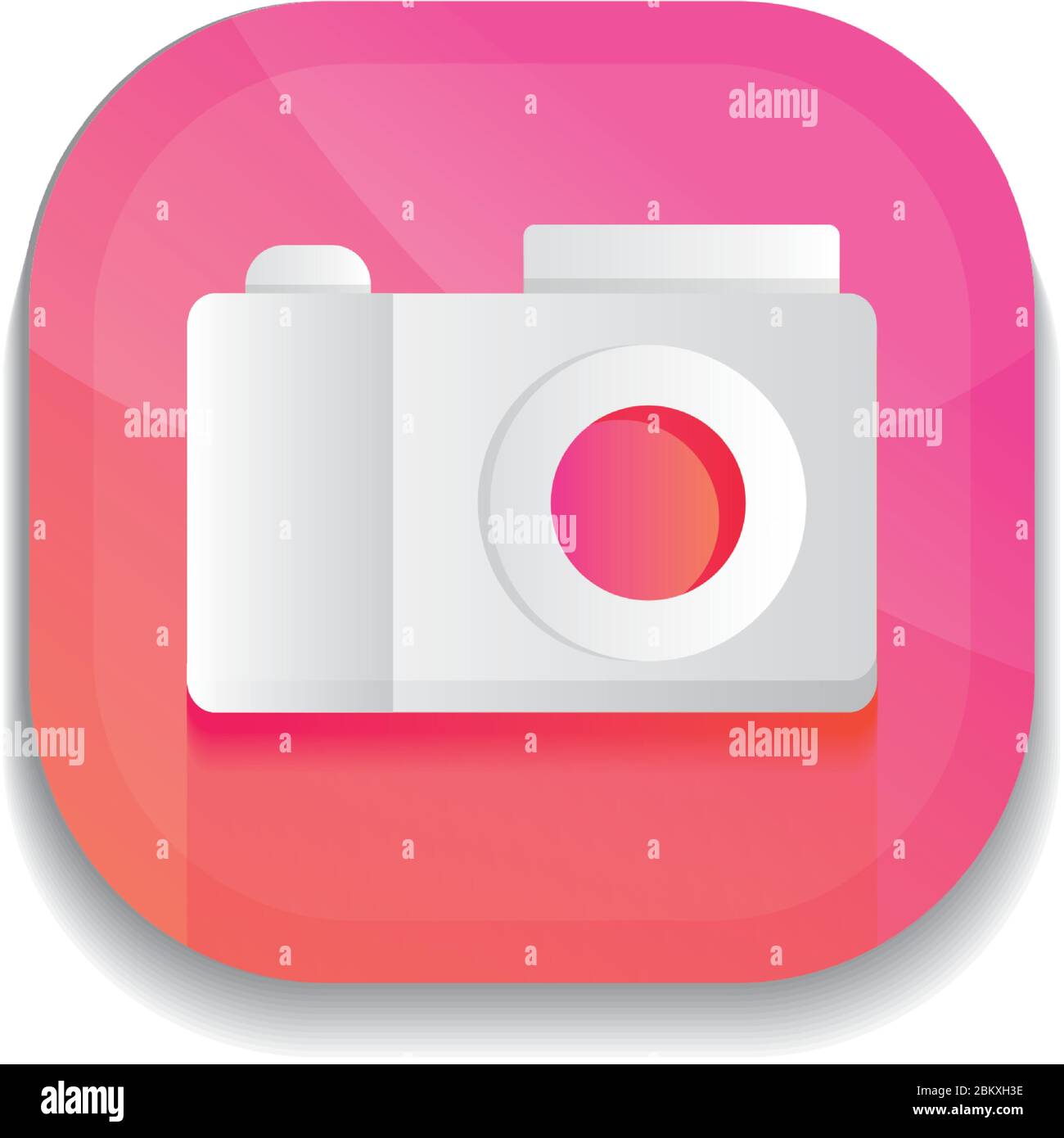 mobile app buttons concept, camera icon over white background, detailed ...