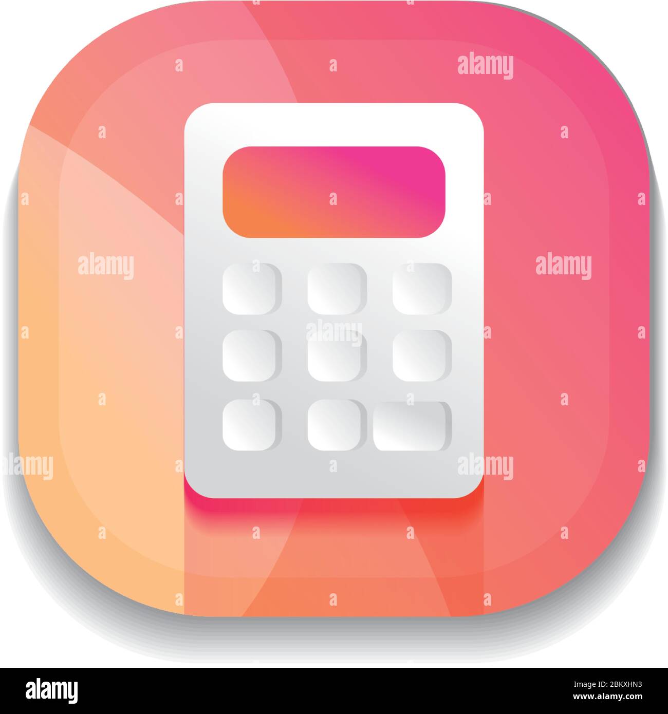 mobile app buttons concept, calculator icon over white background ...