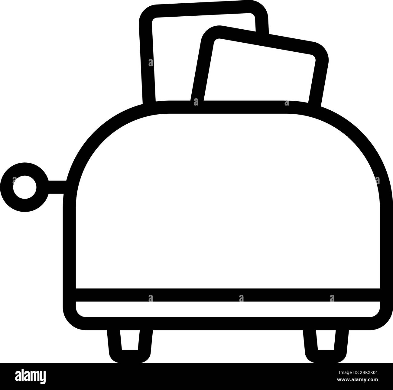 mechanical toaster with two slices of bread icon vector outline ...