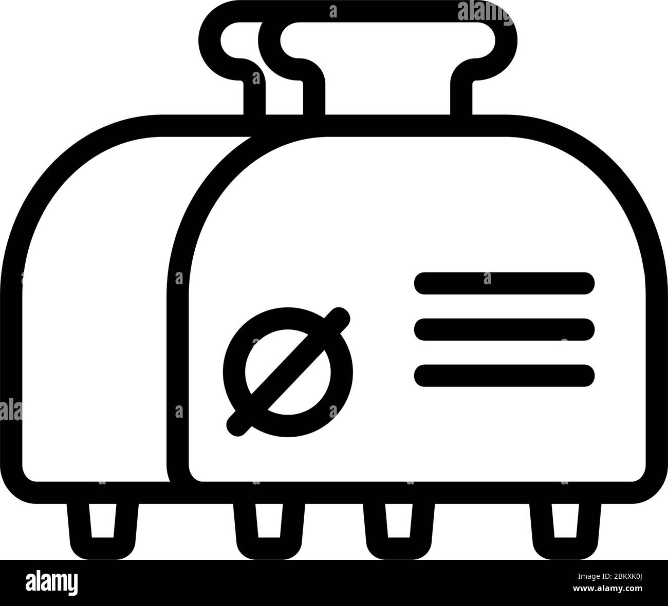 automatic toaster with two slices of bread on timer icon vector outline ...