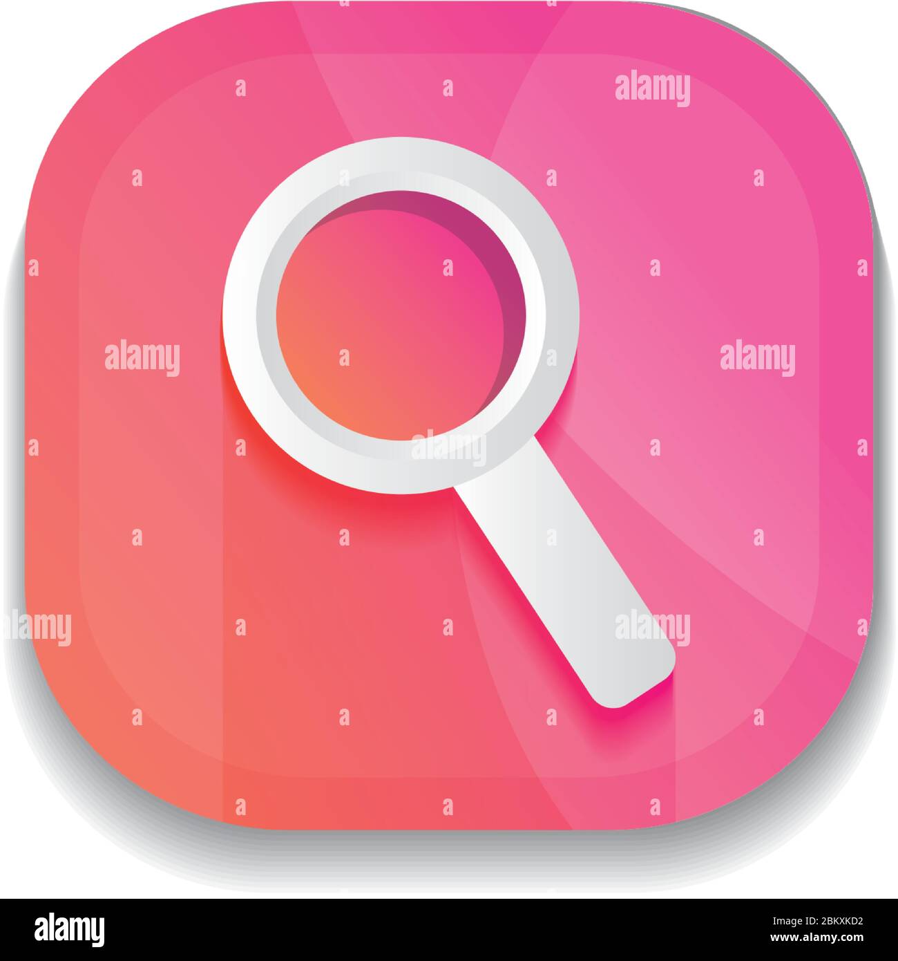 mobile app buttons concept, search symbol, magnifying glass icon over ...
