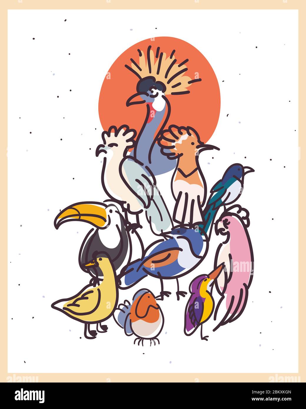 birds cartoons design, Animals feather wildlife and beak theme Vector ...