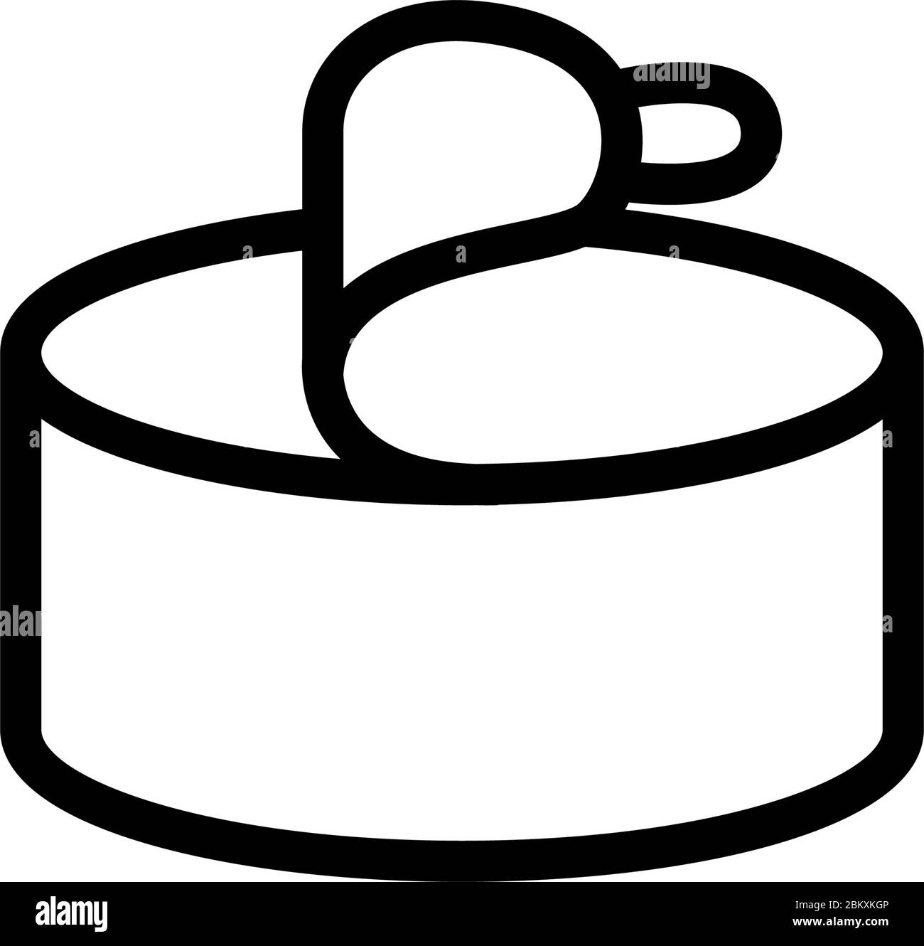 half open copper can icon vector outline illustration Stock Vector ...
