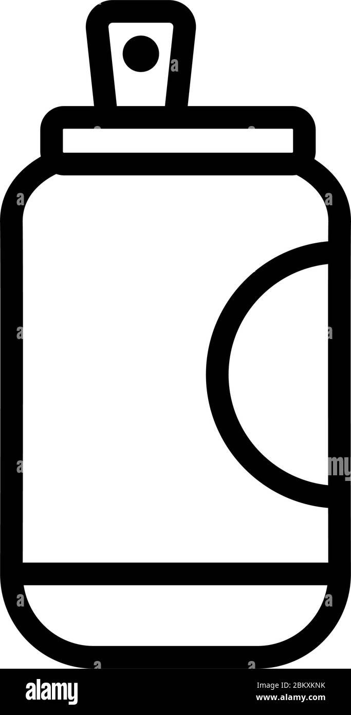 cola drink can with opener icon vector outline illustration Stock ...