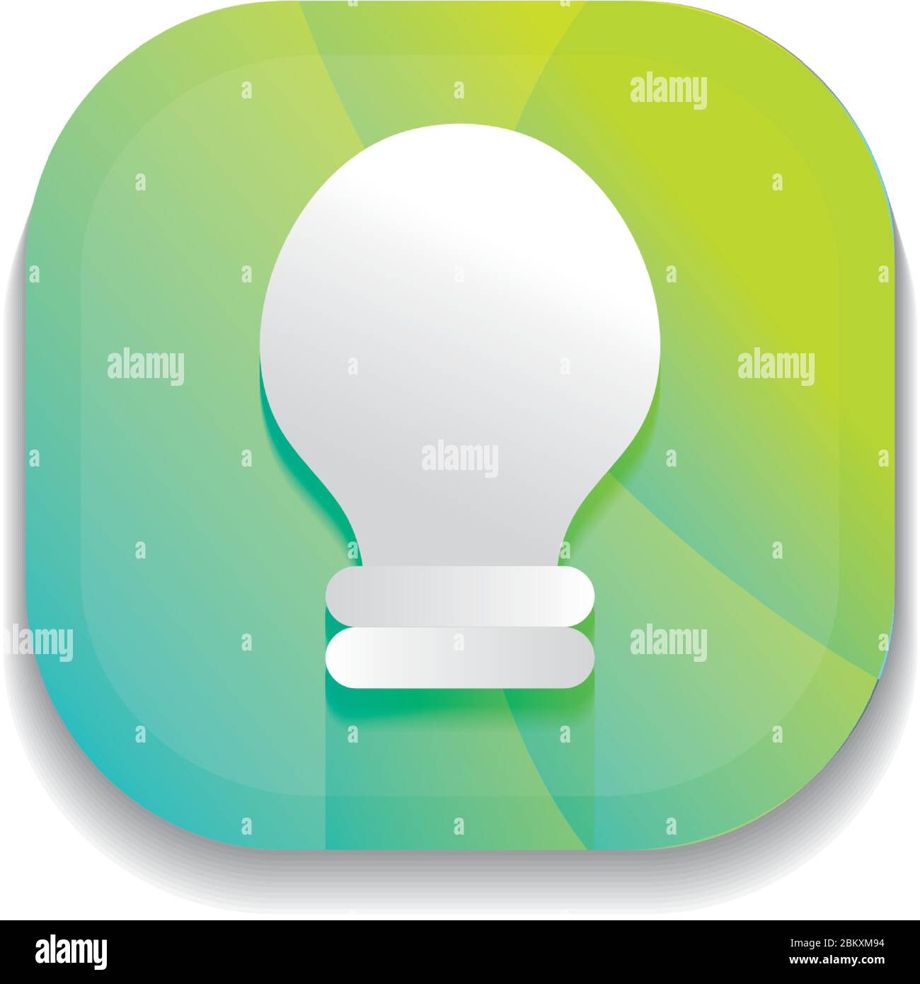 mobile app buttons concept, light bulb icon over white background ...